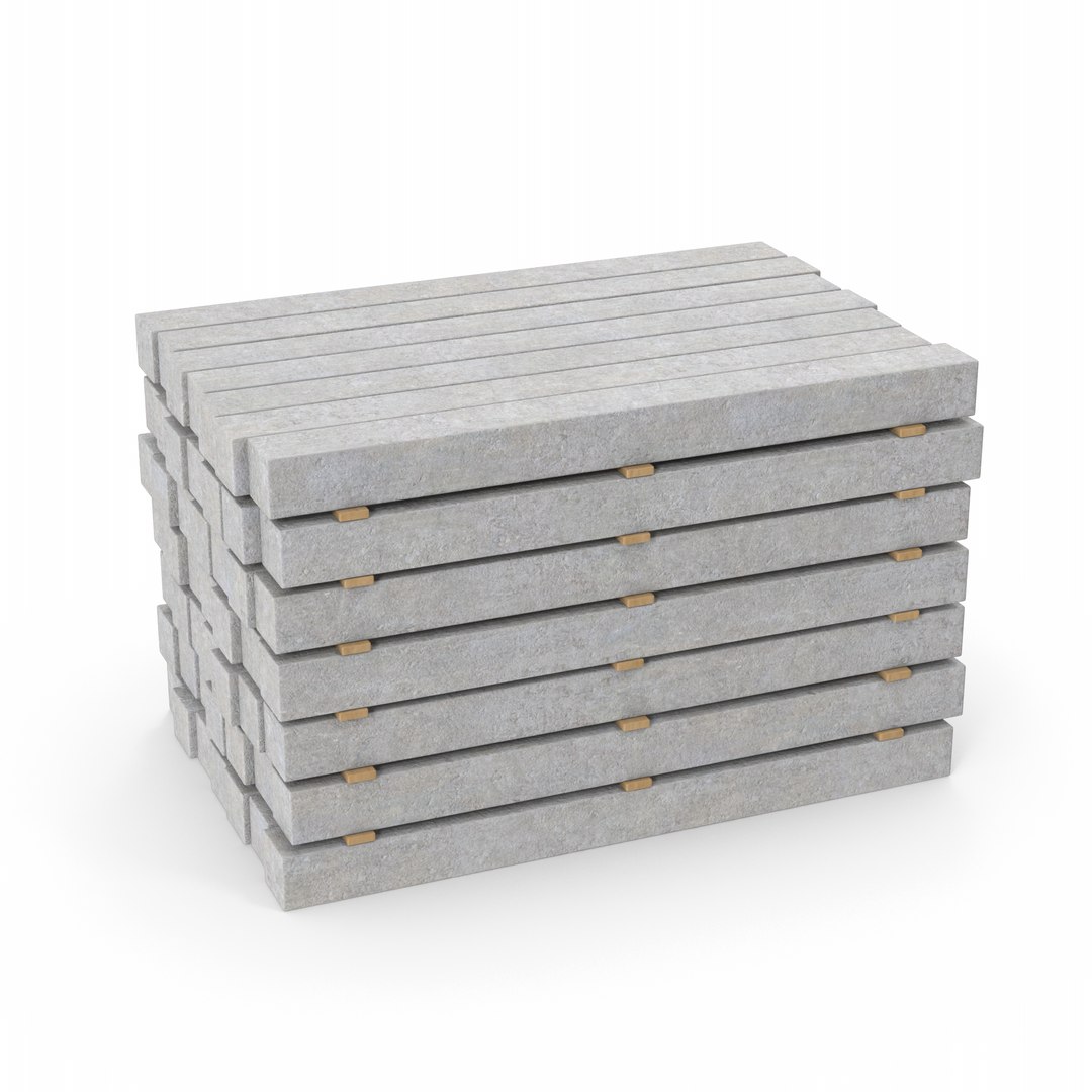 3D Stack Of Concrete Slabs Model - TurboSquid 2142069