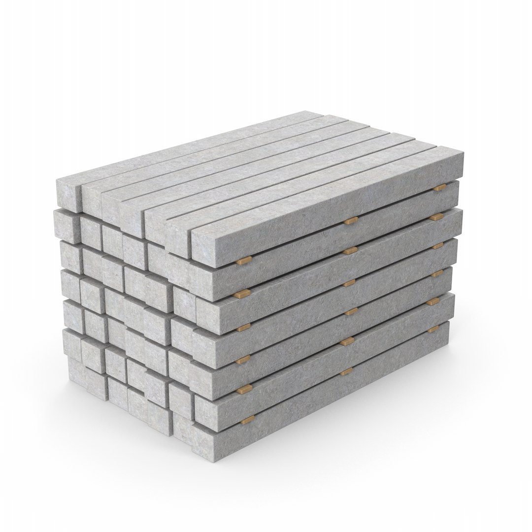 3D Stack Of Concrete Slabs Model - TurboSquid 2142069