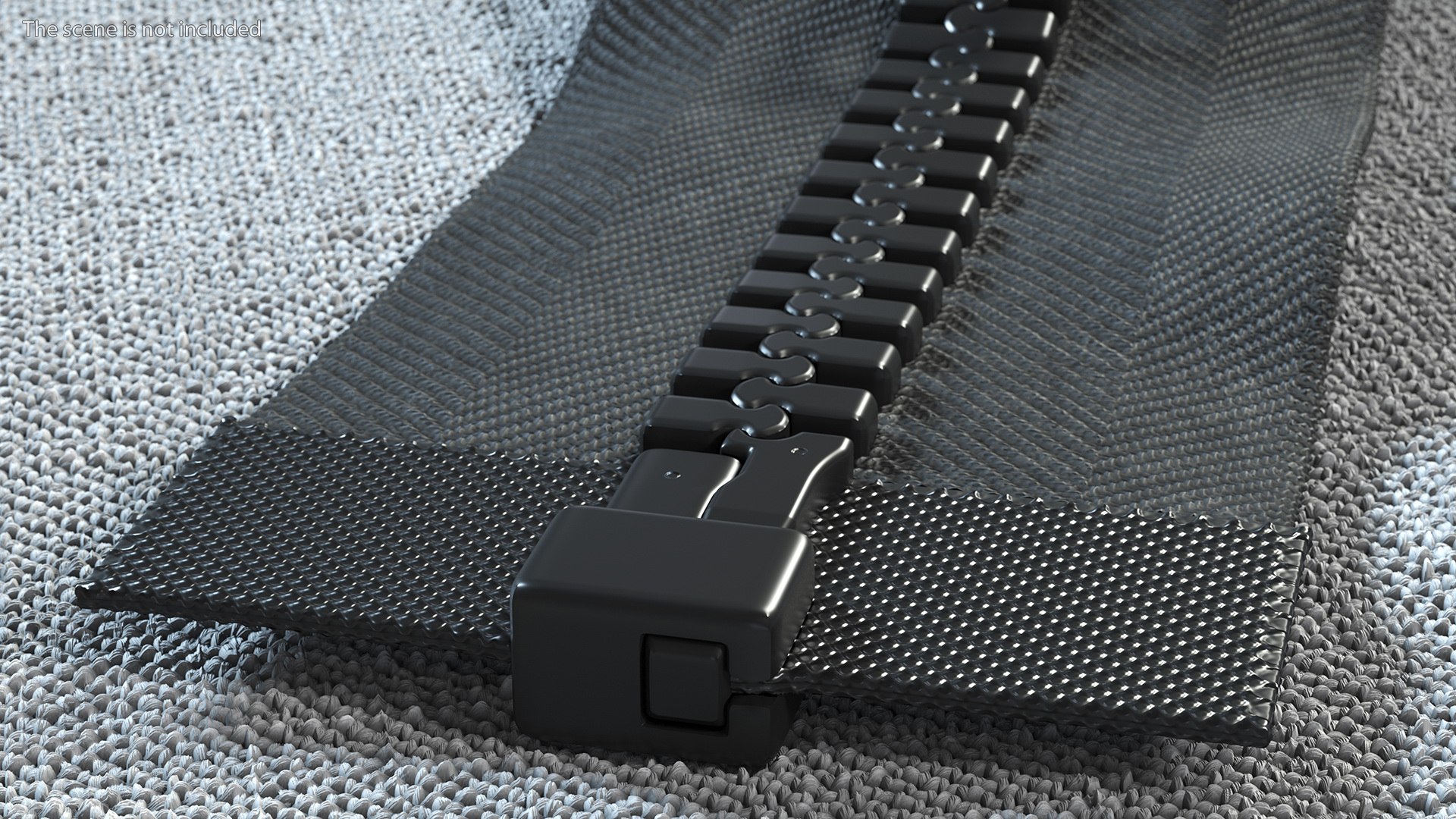 3D Two Sided Plastic Zipper Opened Black - TurboSquid 1793860