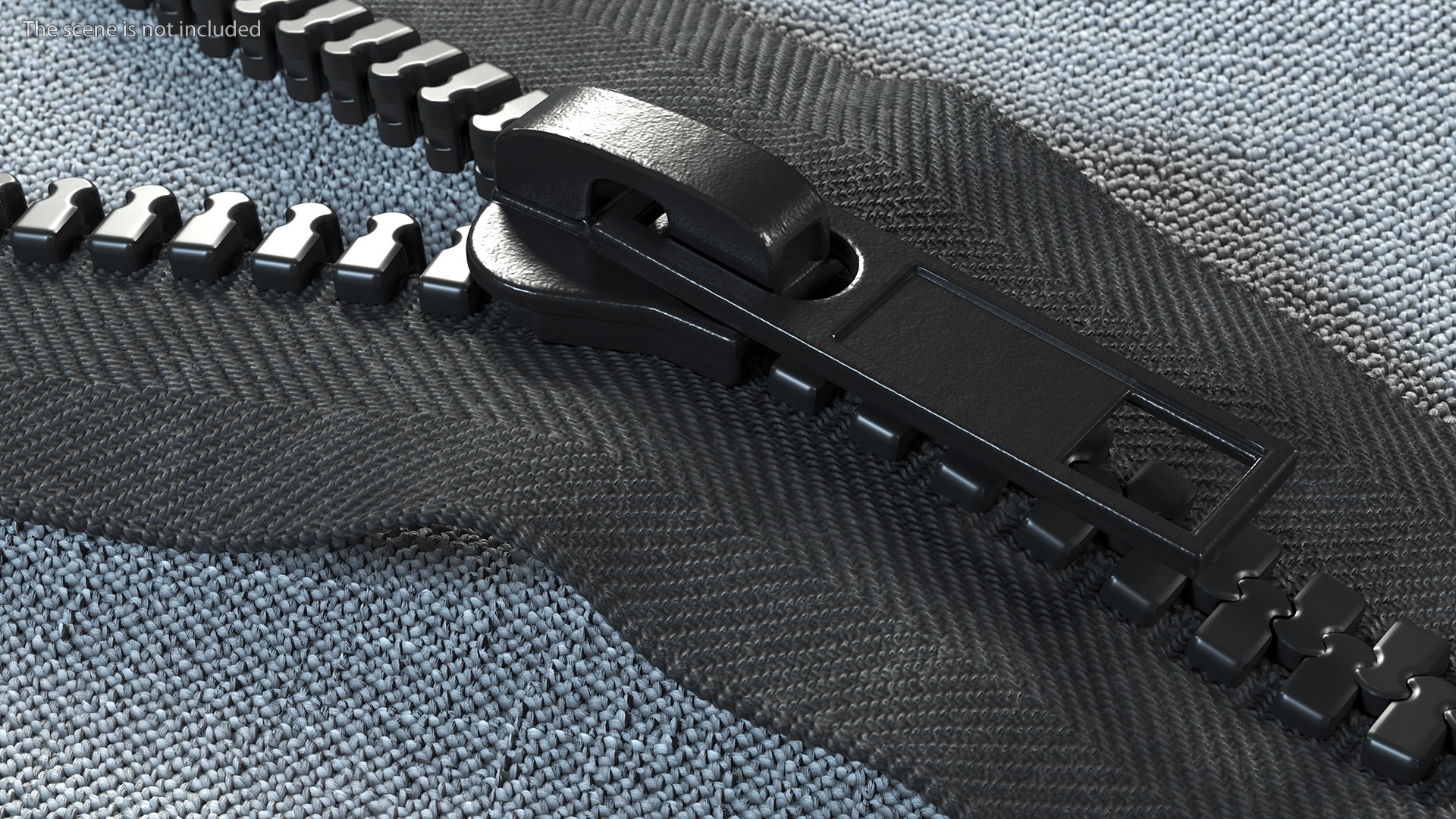 3D Two Sided Plastic Zipper Opened Black - TurboSquid 1793860