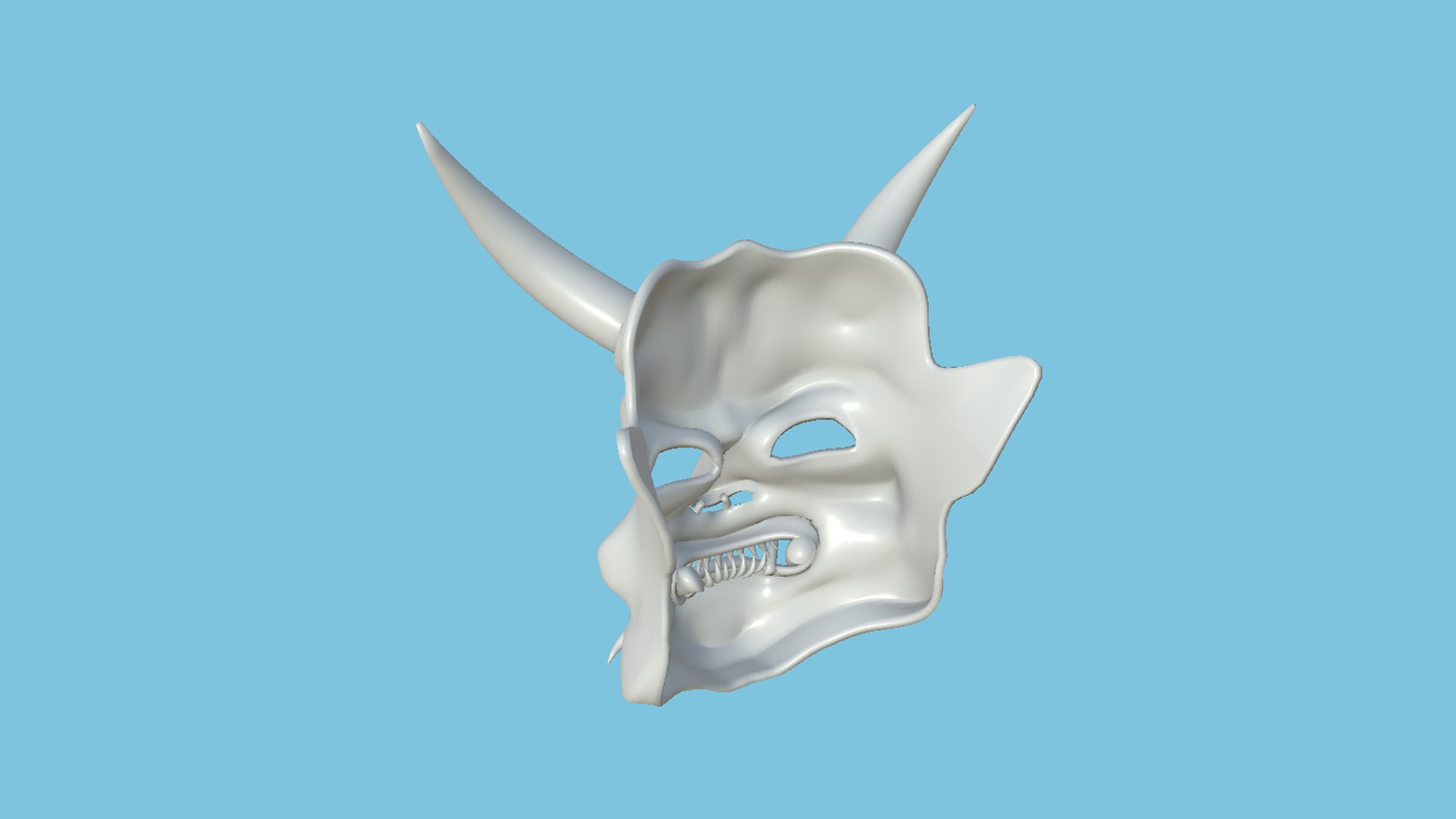3D Model Oni Mask 05 Black - Hannya Fantasy Character Design ...