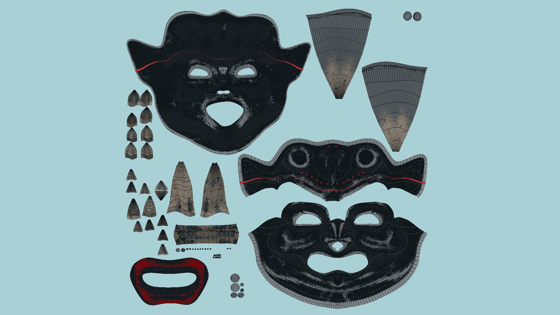 3D Model Oni Mask 05 Black - Hannya Fantasy Character Design ...