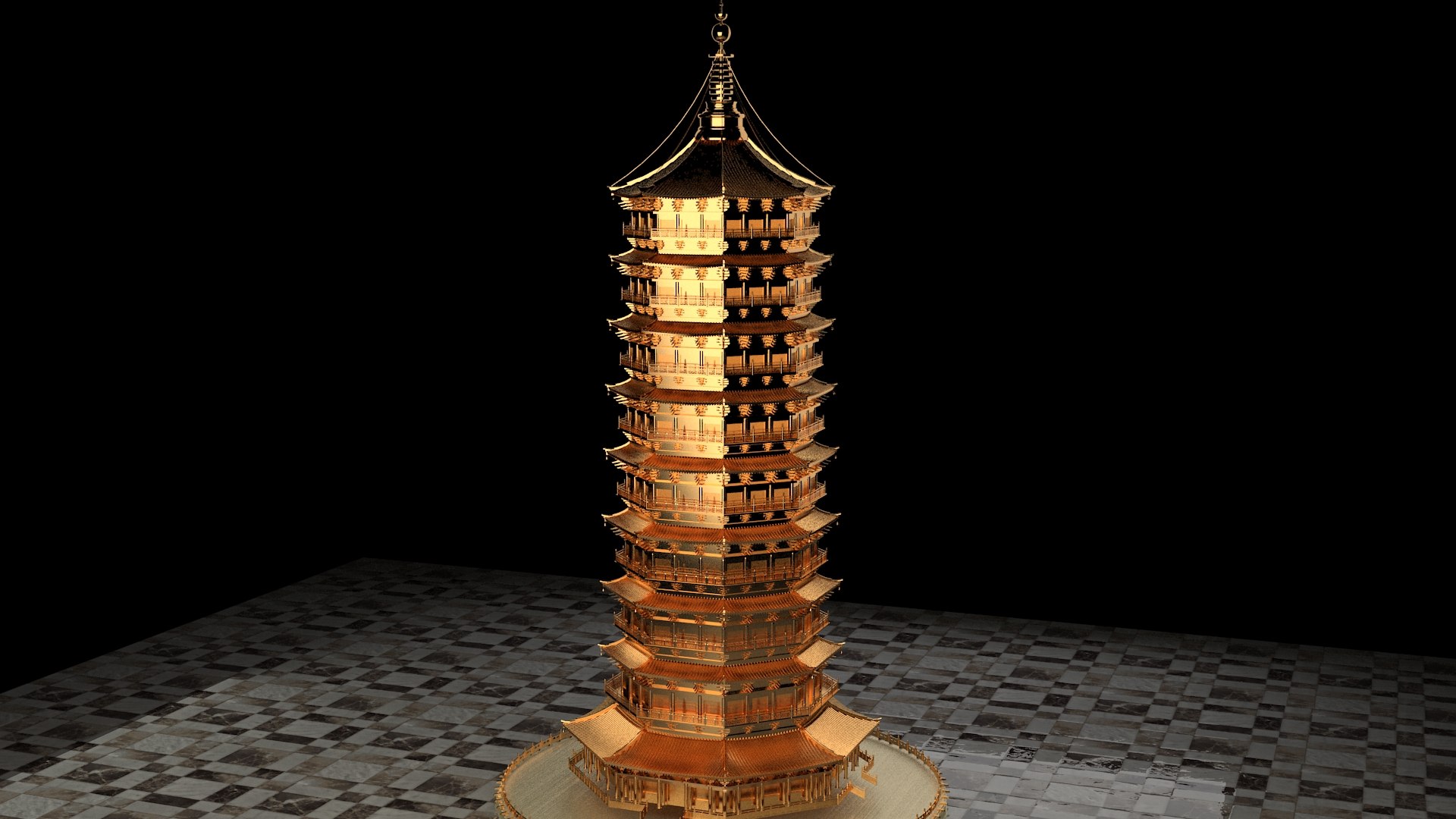 Chinese Ancient Tower 3D Model - TurboSquid 1887745