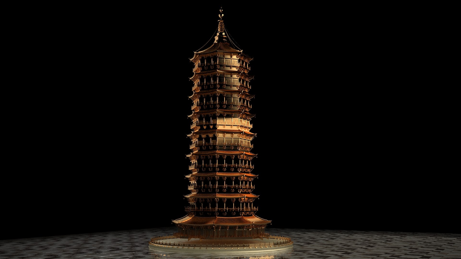 Chinese Ancient Tower 3D Model - TurboSquid 1887745