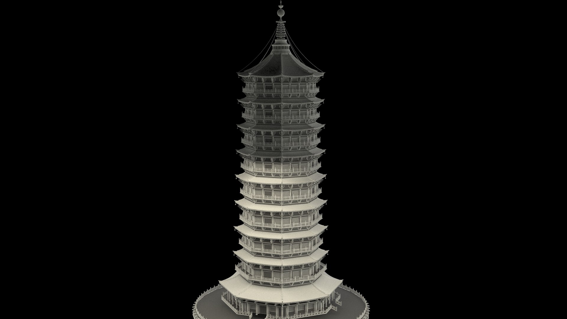 Chinese Ancient Tower 3D Model - TurboSquid 1887745