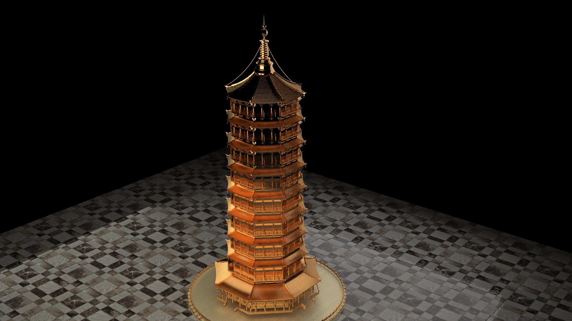 Chinese Ancient Tower 3D Model - TurboSquid 1887745