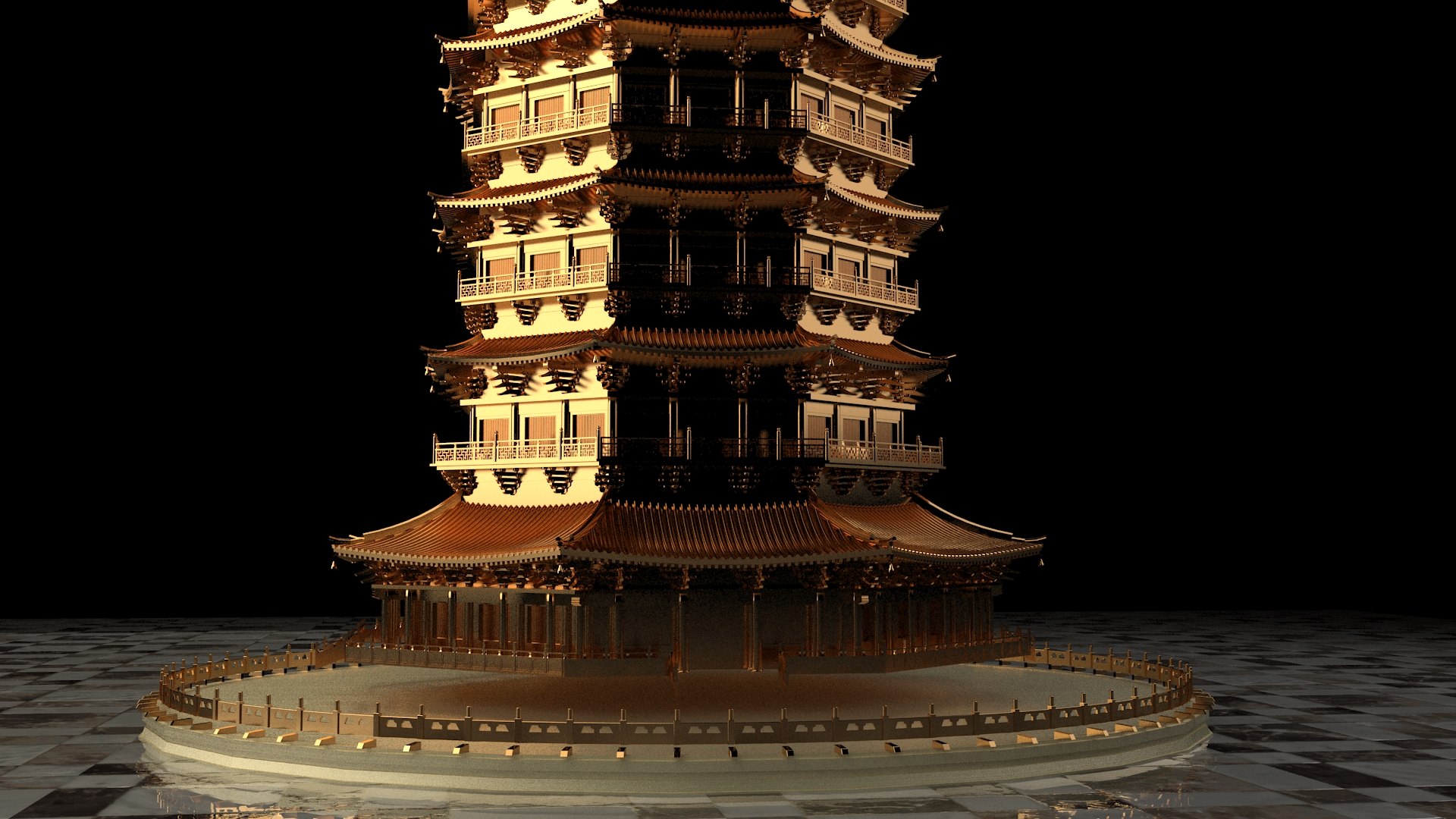 Chinese Ancient Tower 3D Model - TurboSquid 1887745