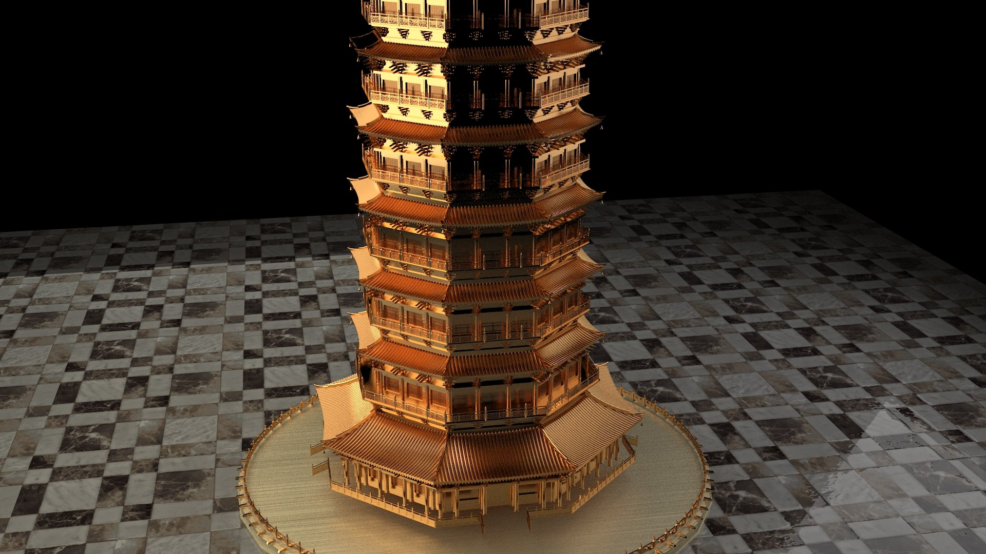 Chinese Ancient Tower 3D Model - TurboSquid 1887745