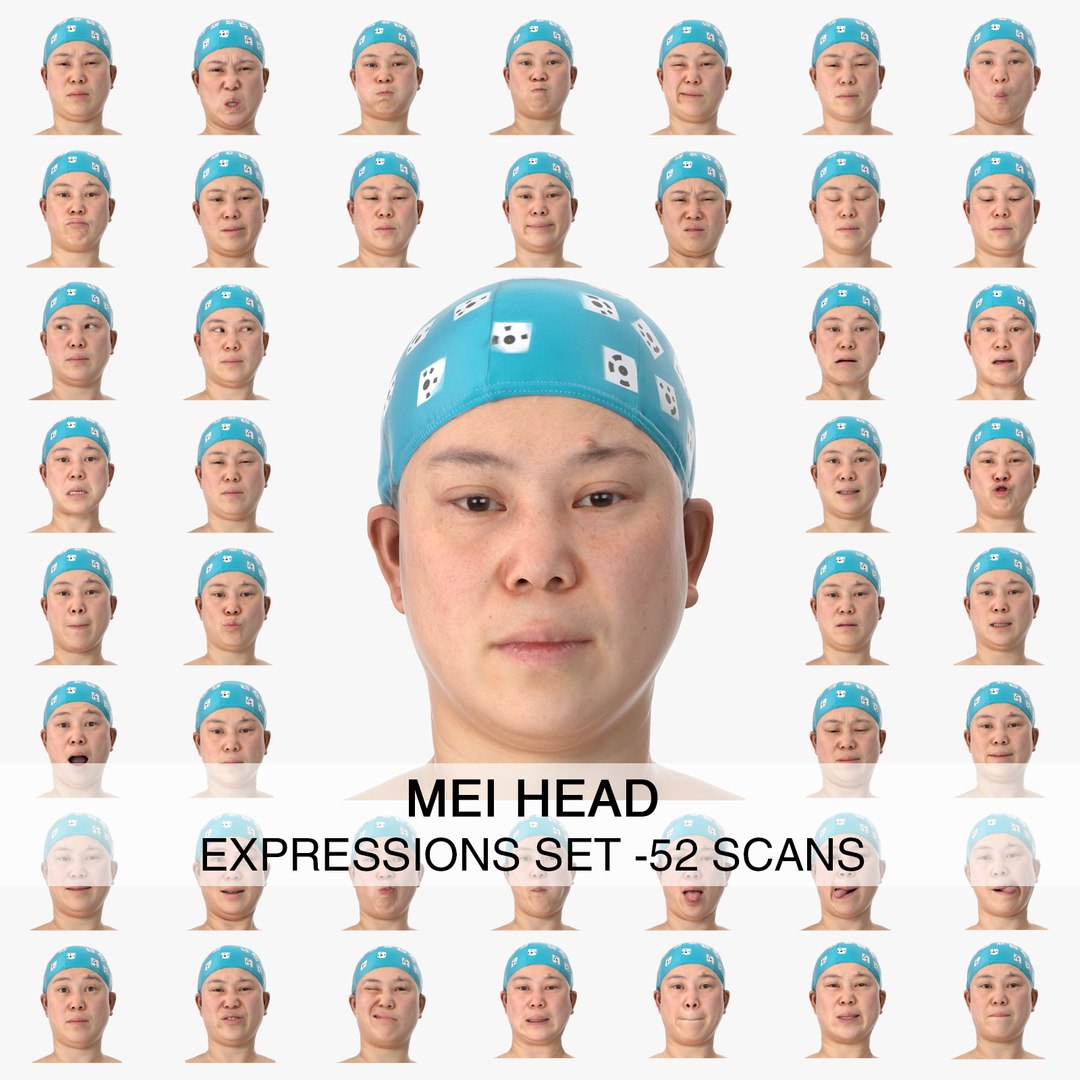 Mei Clean Scans Full Expression Set - 52 poses Collection model ...