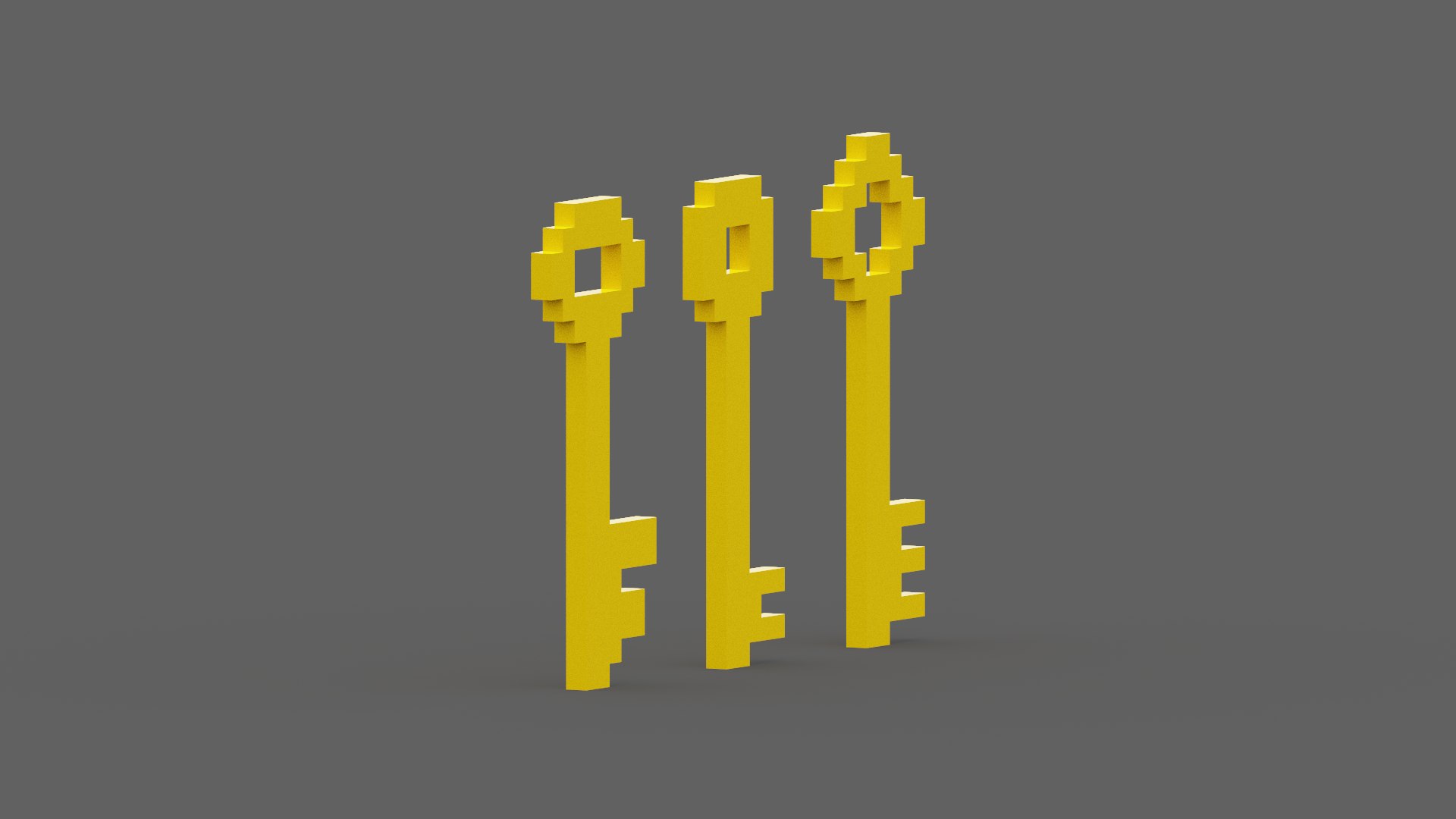 Voxel Gold Keys Low Poly 3D Model - TurboSquid 1978144