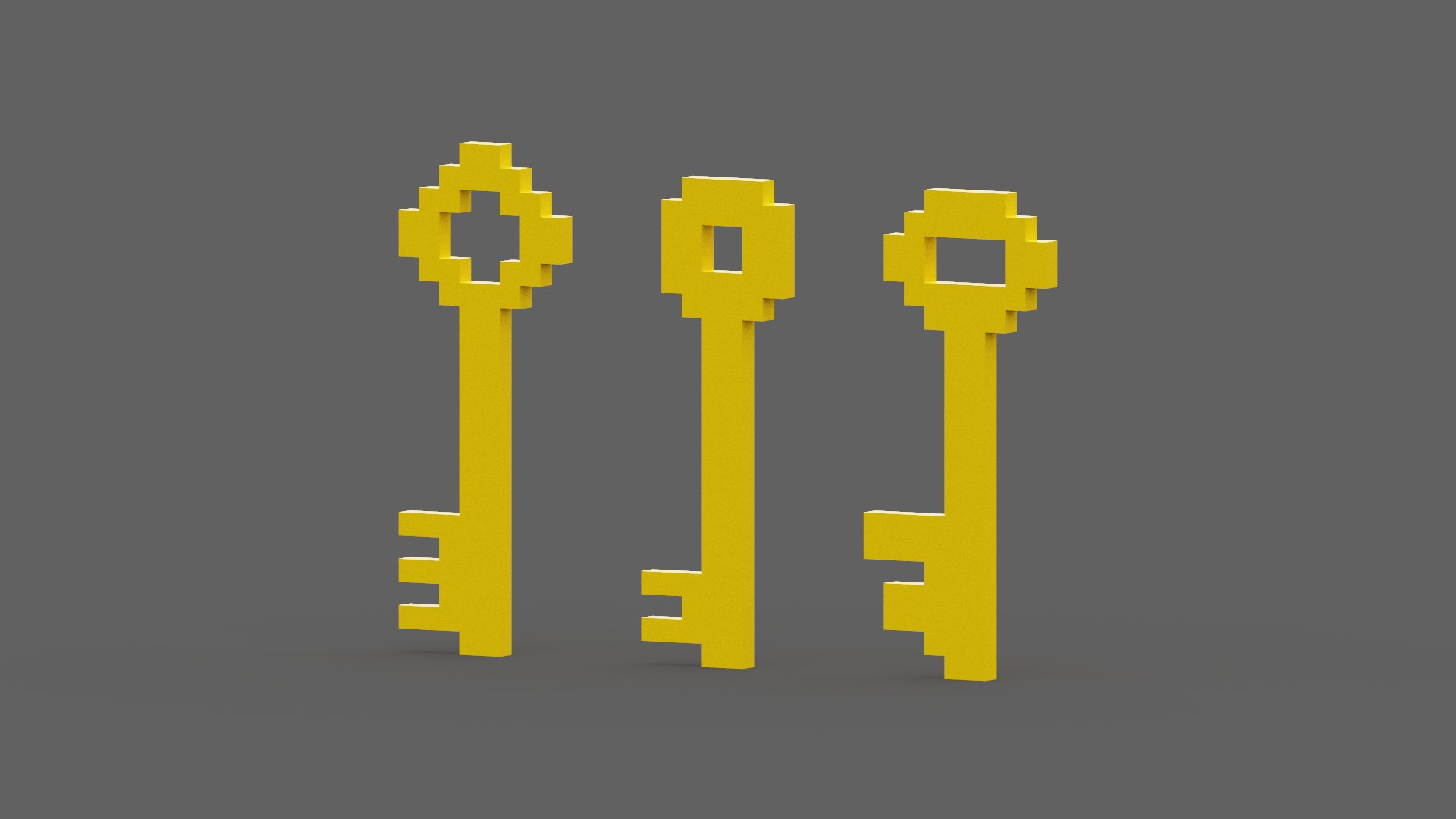 Voxel Gold Keys Low Poly 3D Model - TurboSquid 1978144