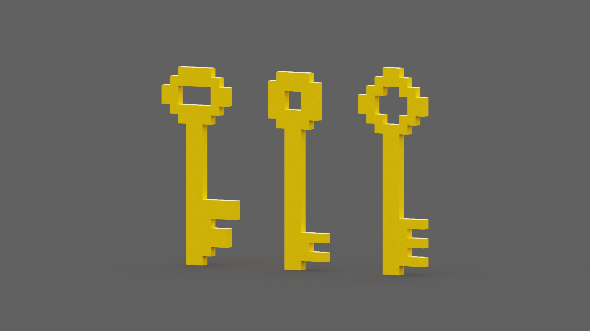 Voxel Gold Keys Low Poly 3D Model - TurboSquid 1978144