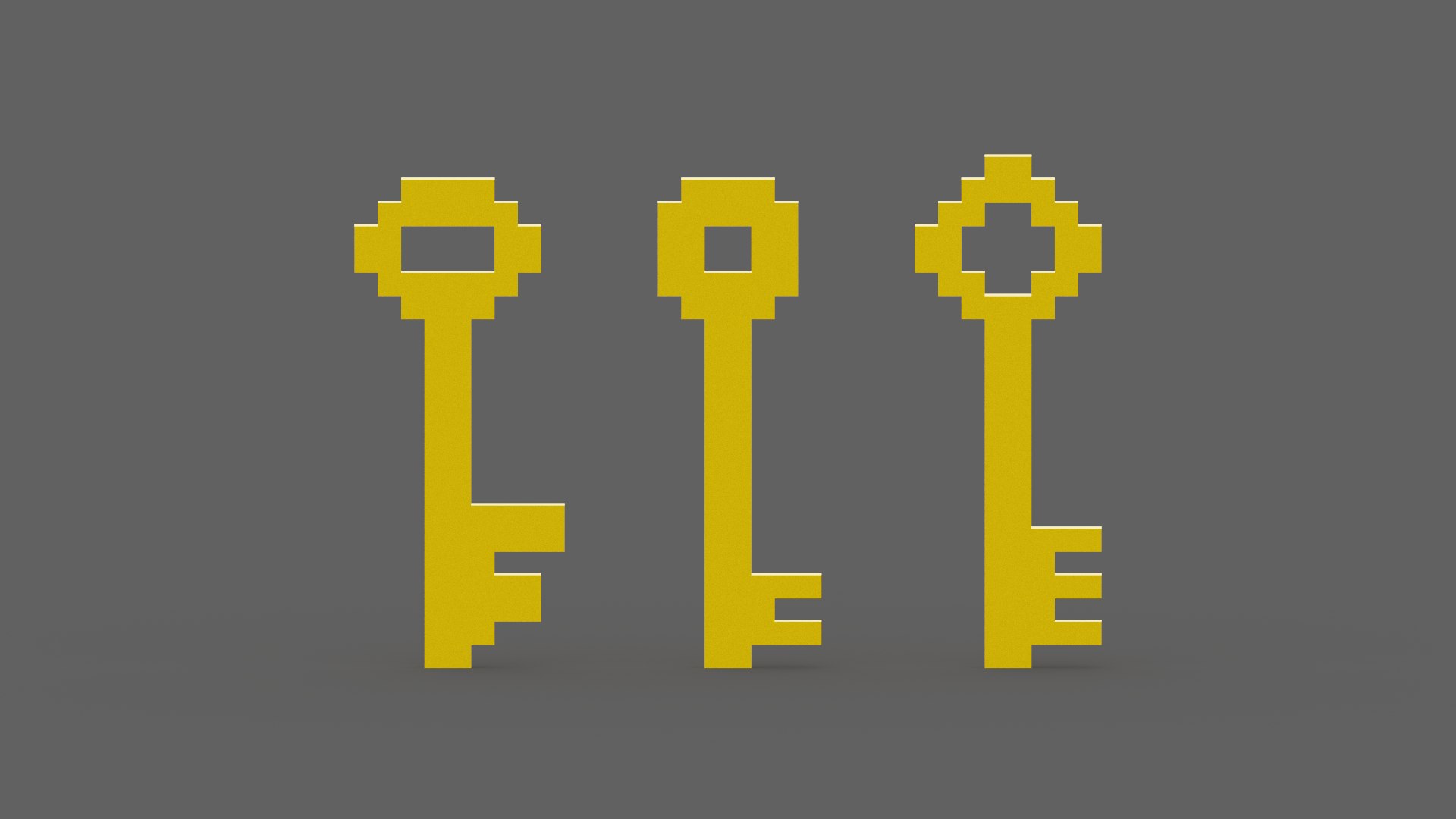 Voxel Gold Keys Low Poly 3D Model - TurboSquid 1978144