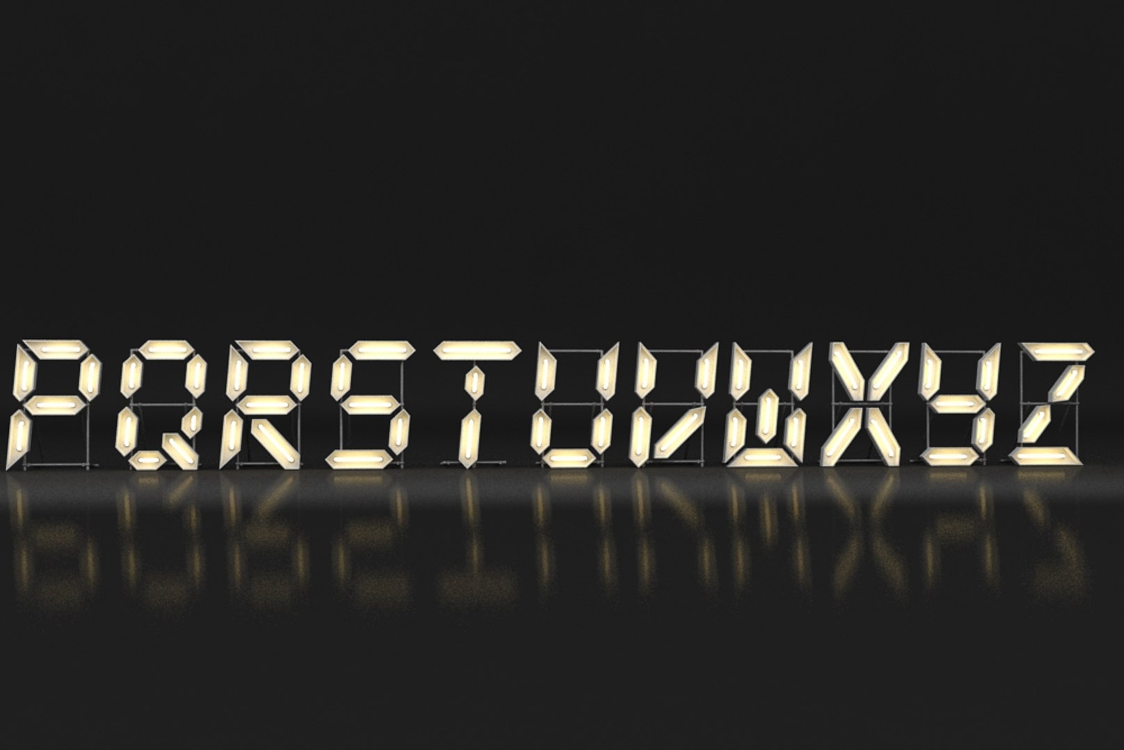 letters neon lights tube 3d max