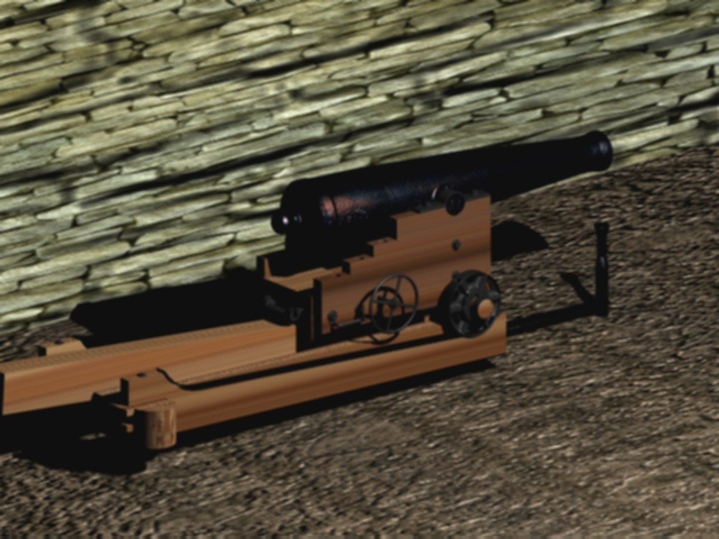 3d Model Of Fort Sumter Cannon Gun