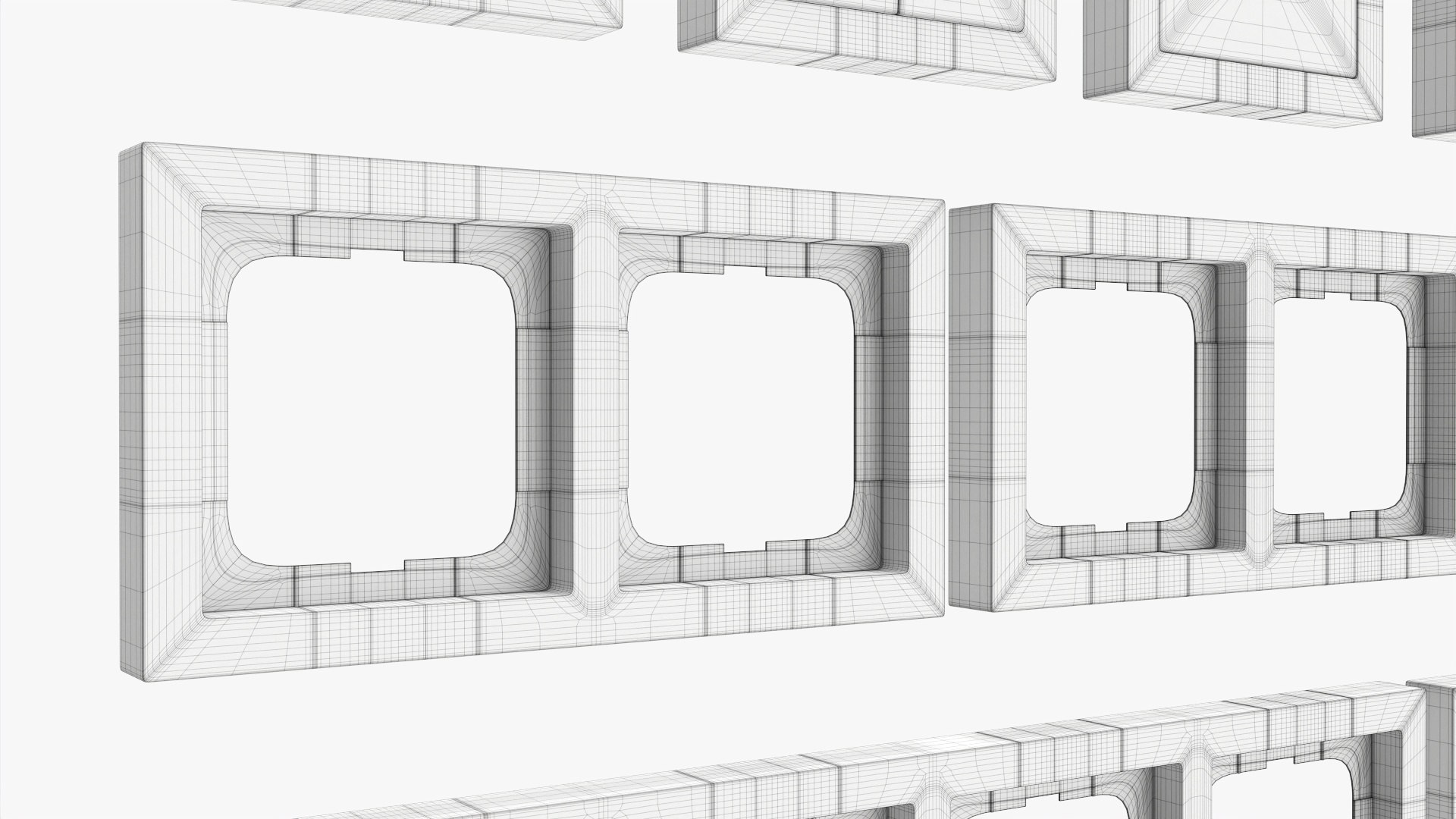 Outlet frame set EU US UK black 3D model - TurboSquid 1809456
