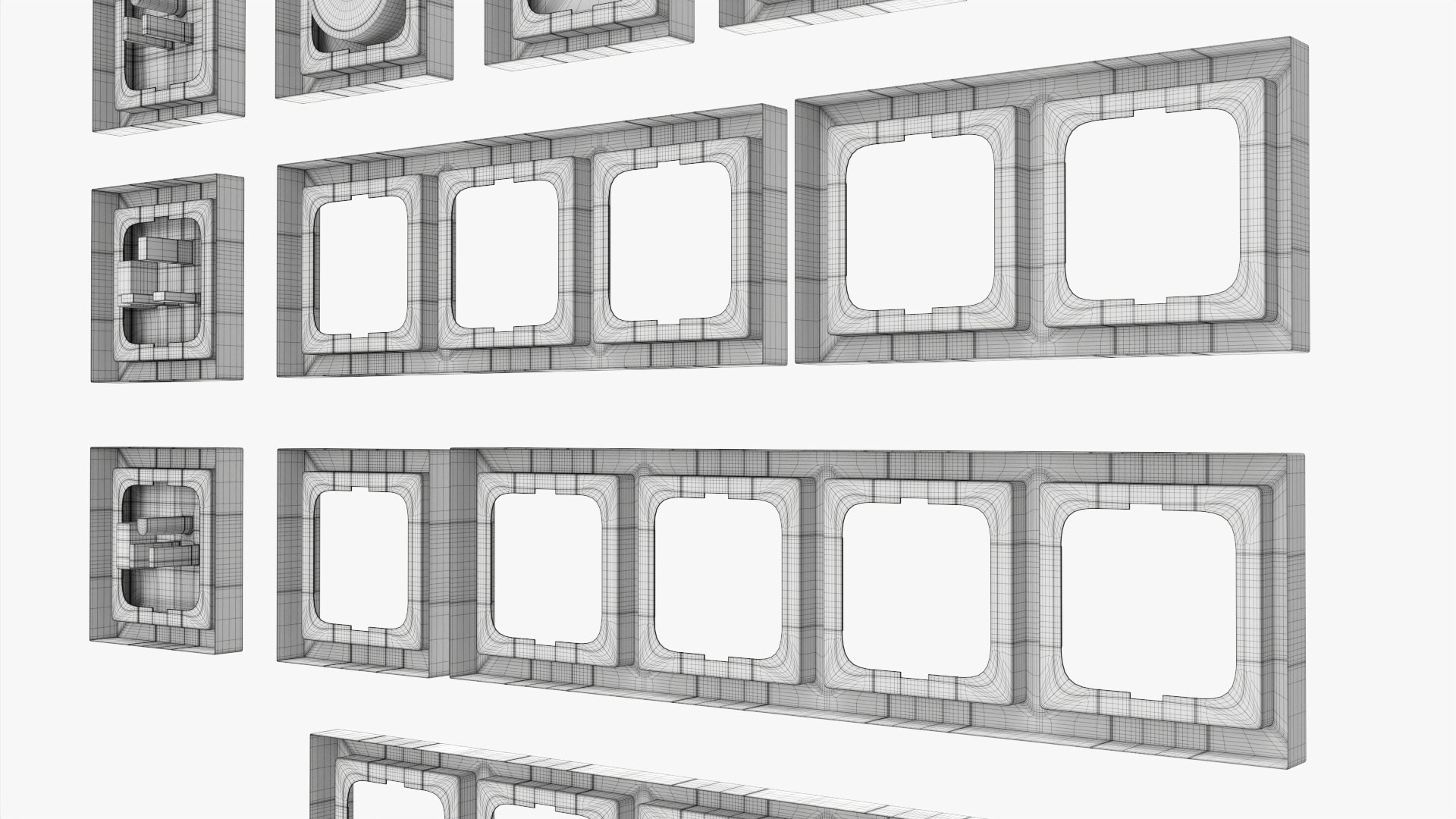 Outlet frame set EU US UK black 3D model - TurboSquid 1809456