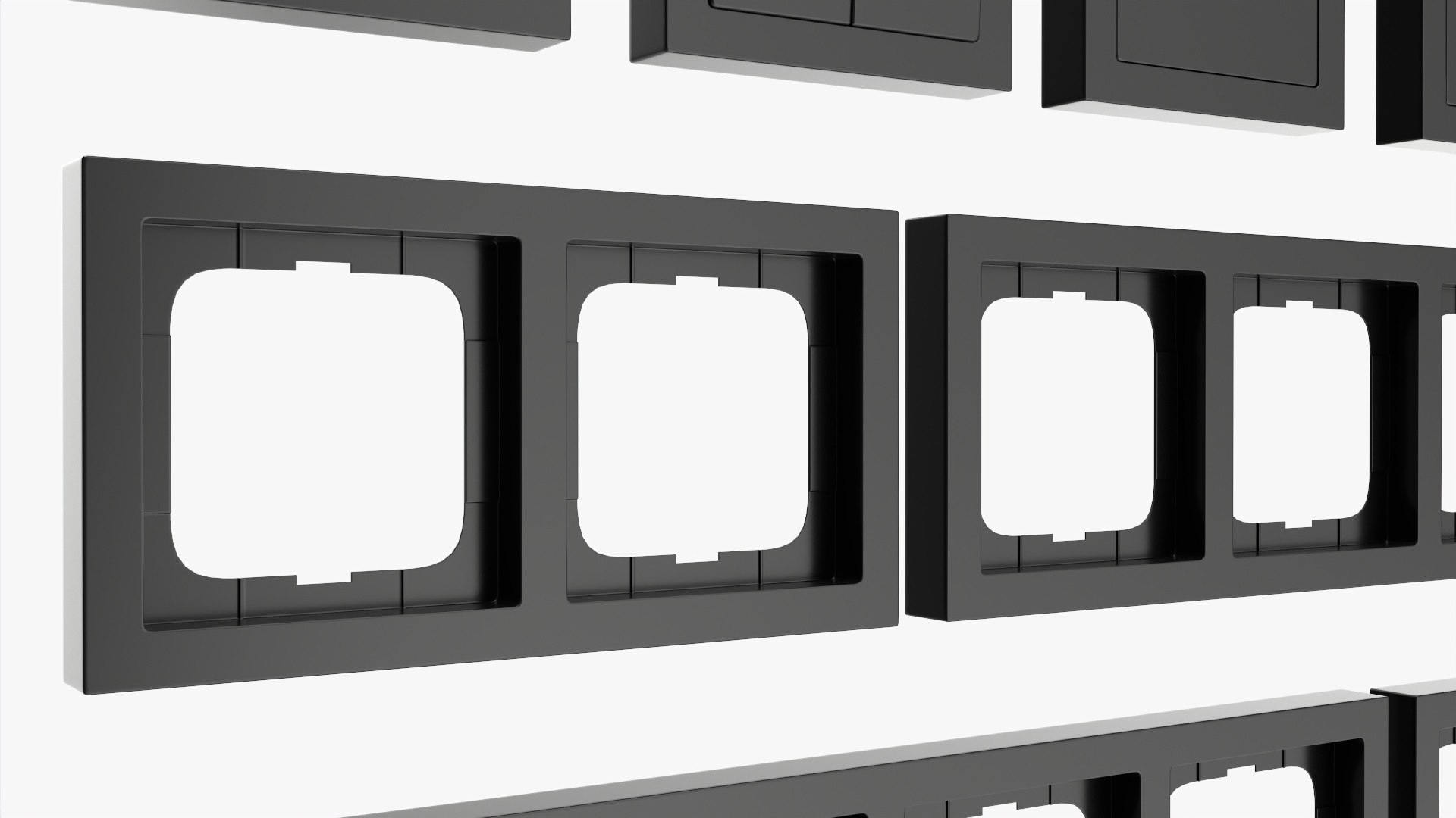 Outlet frame set EU US UK black 3D model - TurboSquid 1809456