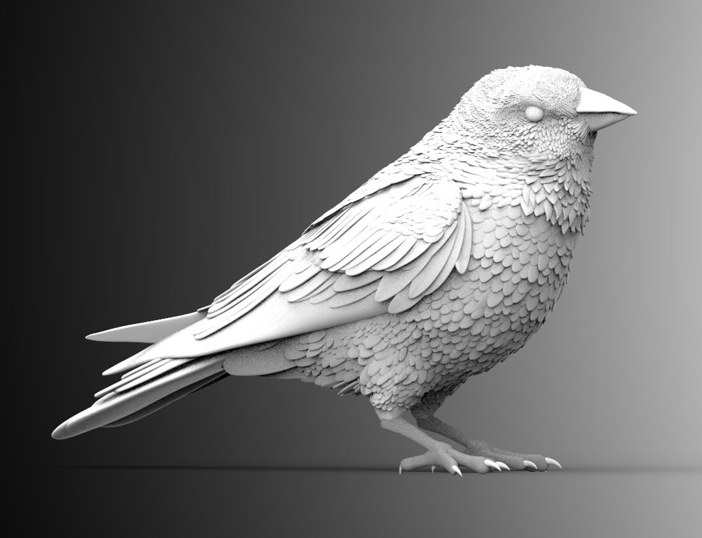Bird Crow Sculpture 3D - TurboSquid 1647516