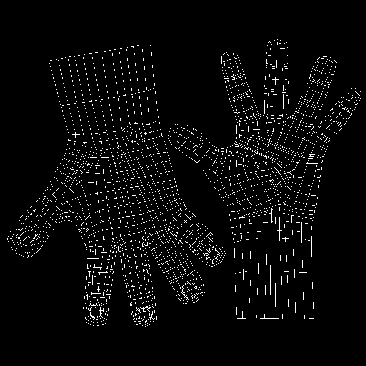 male hand modeled 3d model
