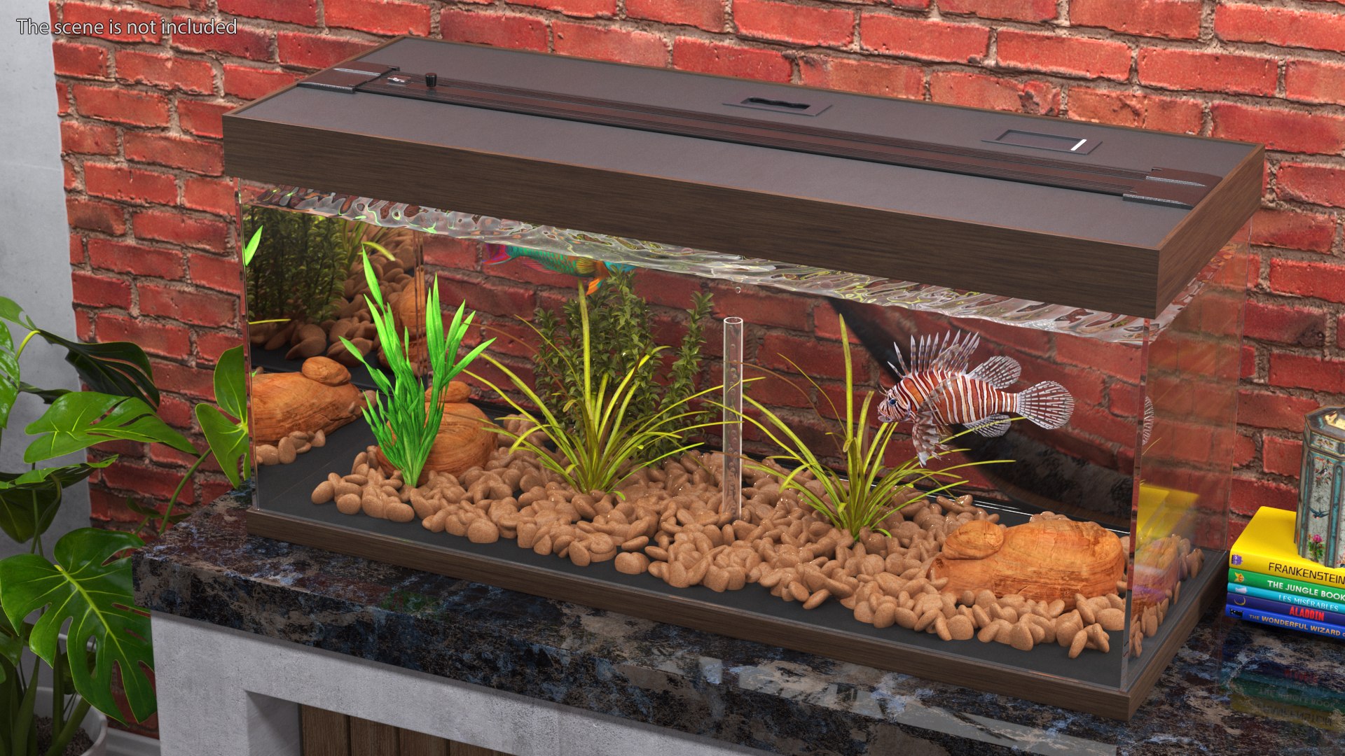 3D Fish Tank Wooden Long Model - TurboSquid 2221270