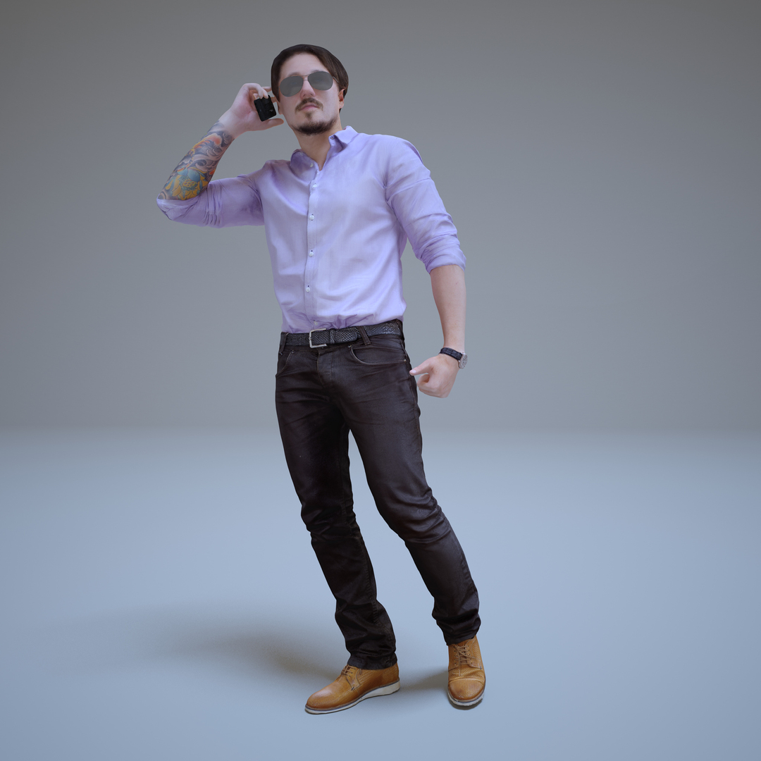 3d man glasses people human model