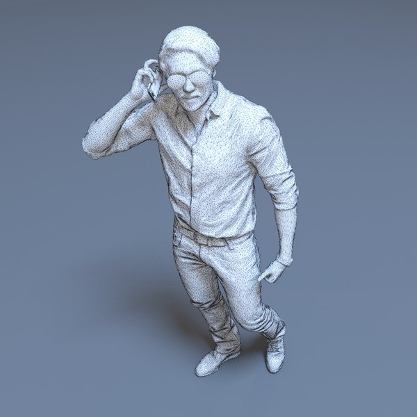 3d man glasses people human model
