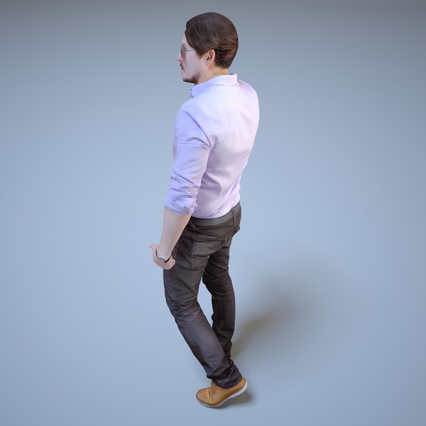 3d man glasses people human model