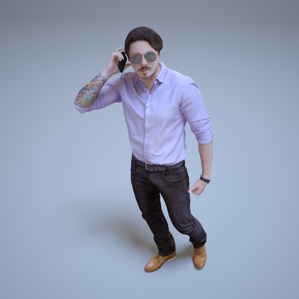 3d man glasses people human model