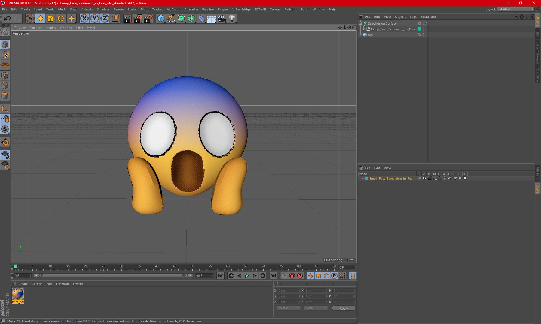 Emoji Face Screaming In Fear 3D - TurboSquid 2240452