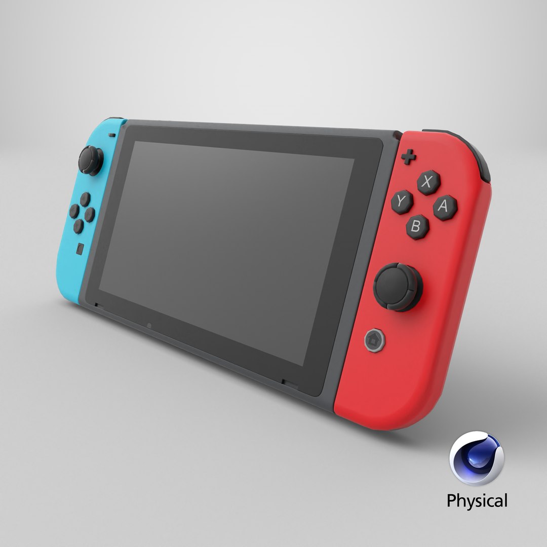 Nintendo Switch Console Controllers Blank And Generic Box 3D Model ...