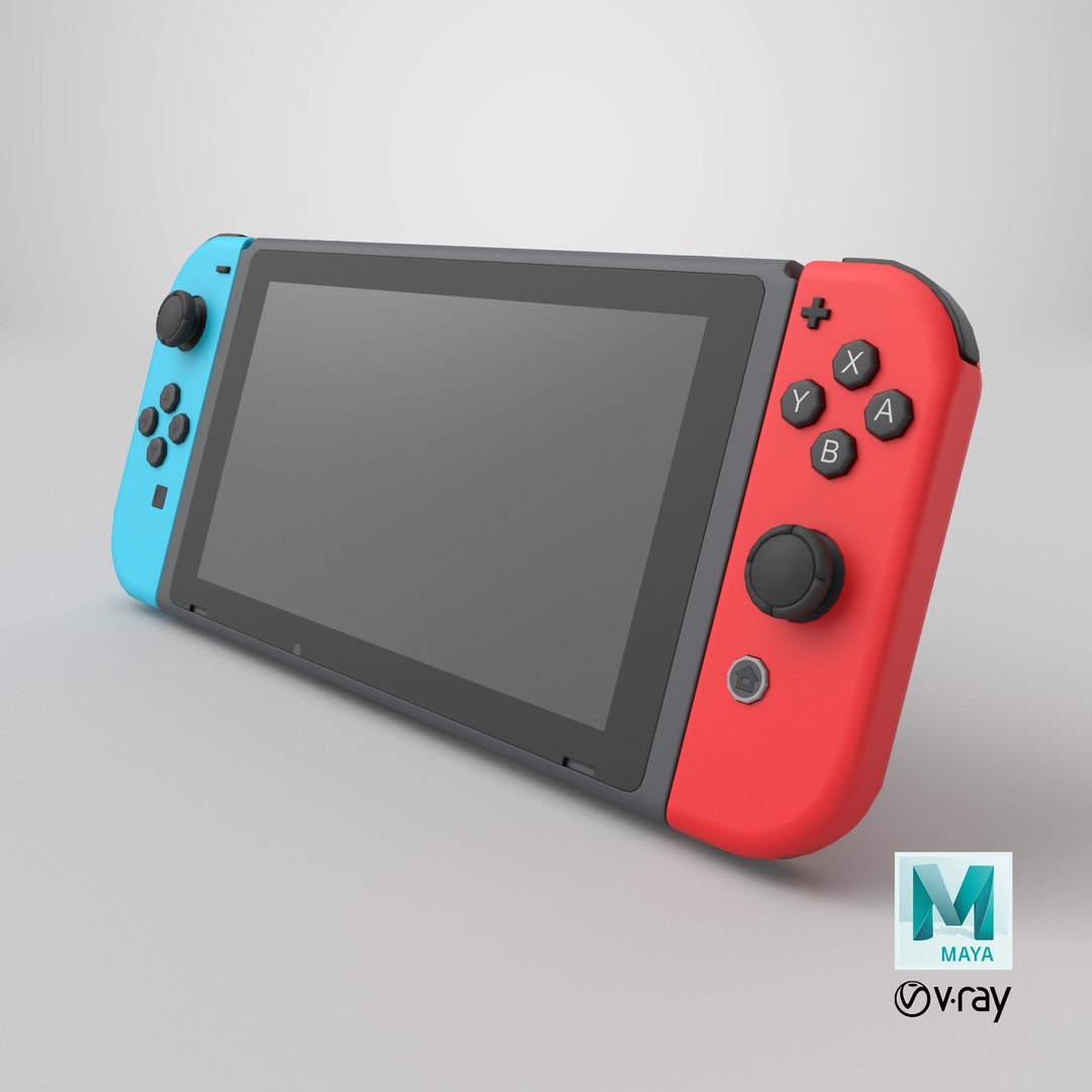 Nintendo Switch Console Controllers Blank And Generic Box 3D Model ...
