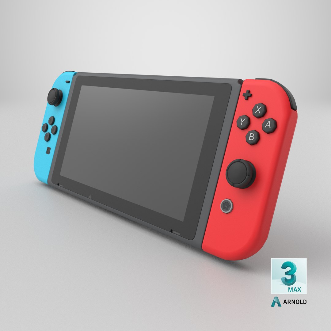 Nintendo Switch Console Controllers Blank And Generic Box 3D Model ...