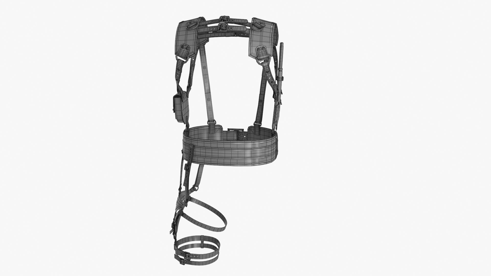 3D Leather Harness Holster And Leg Pouch With Knife 2 Colors Model ...