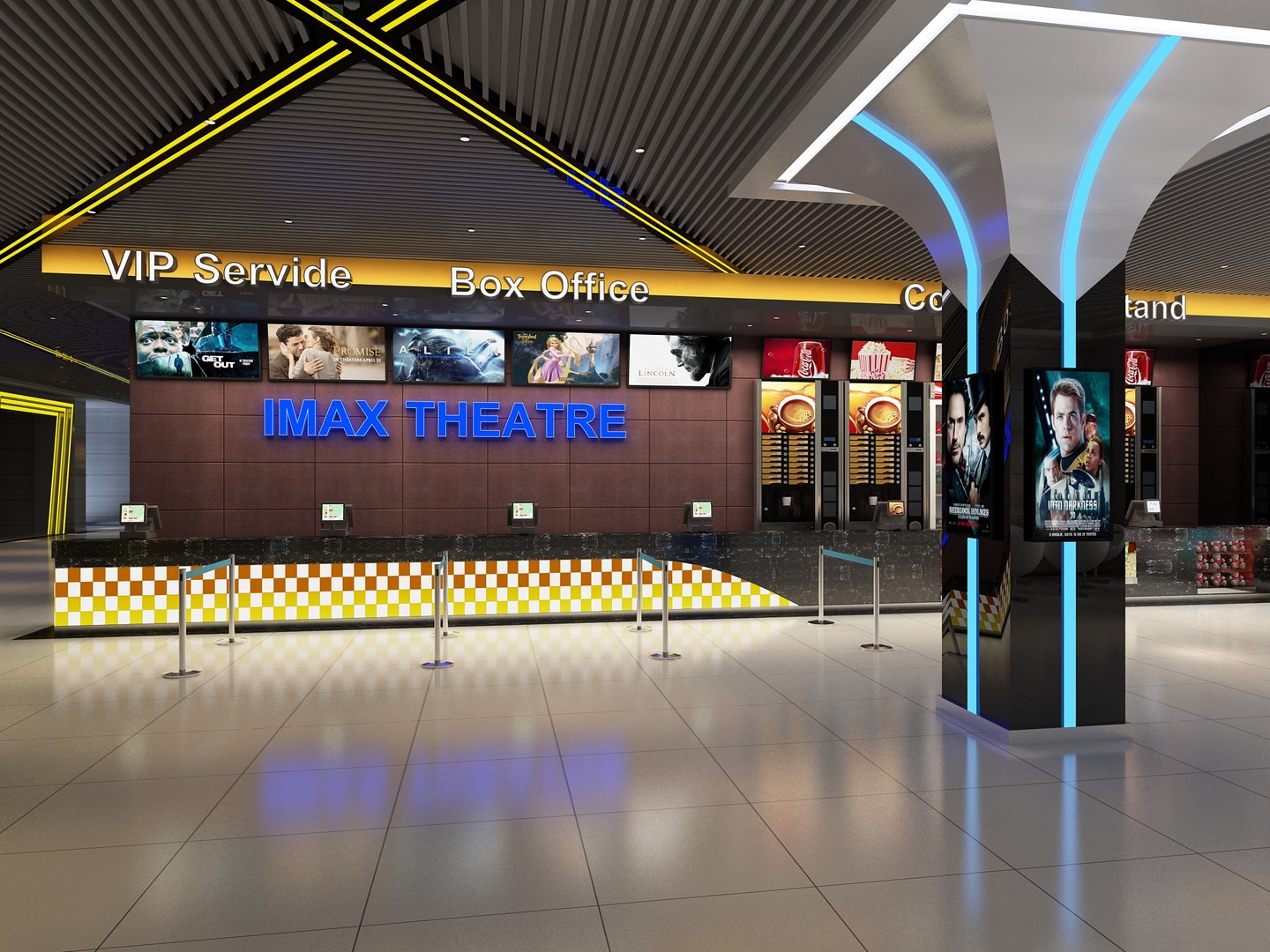 Cinema Lobby 01 Model - TurboSquid 2134677