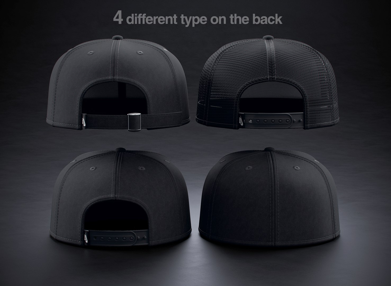Snapback Cap Black 3D Model - TurboSquid 2037719