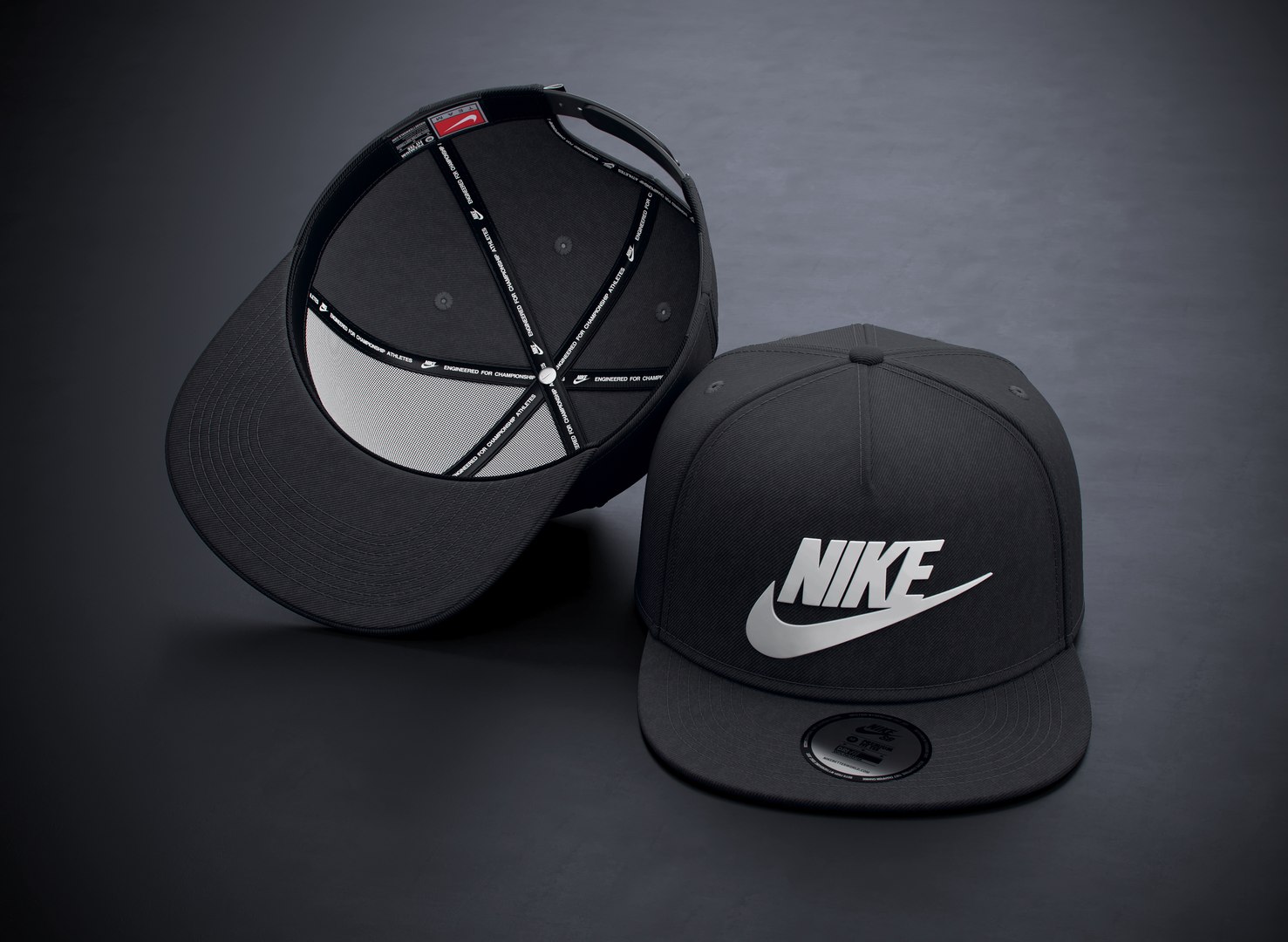 Snapback Cap Black 3D Model - TurboSquid 2037719