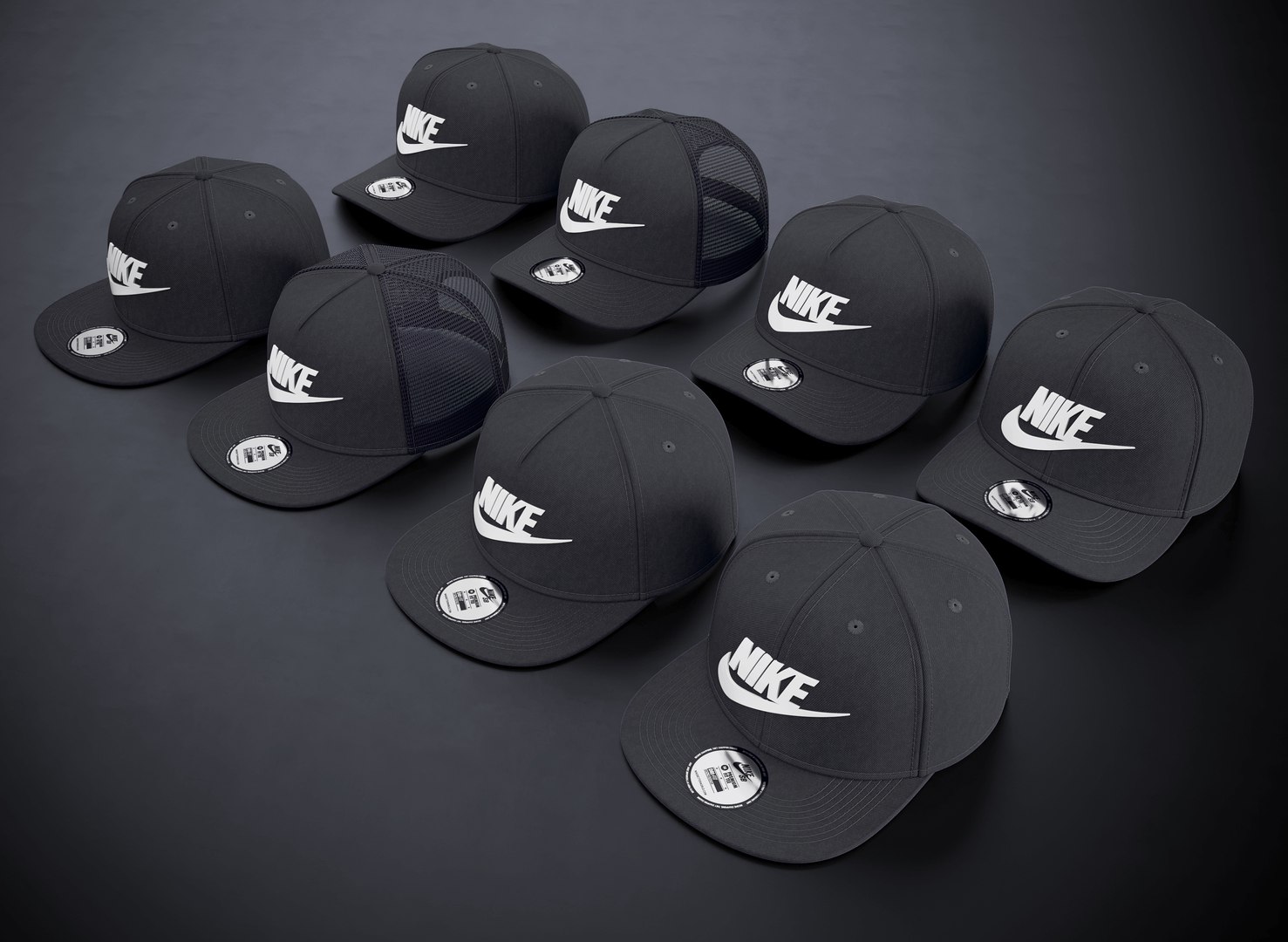 Snapback Cap Black 3D Model - TurboSquid 2037719