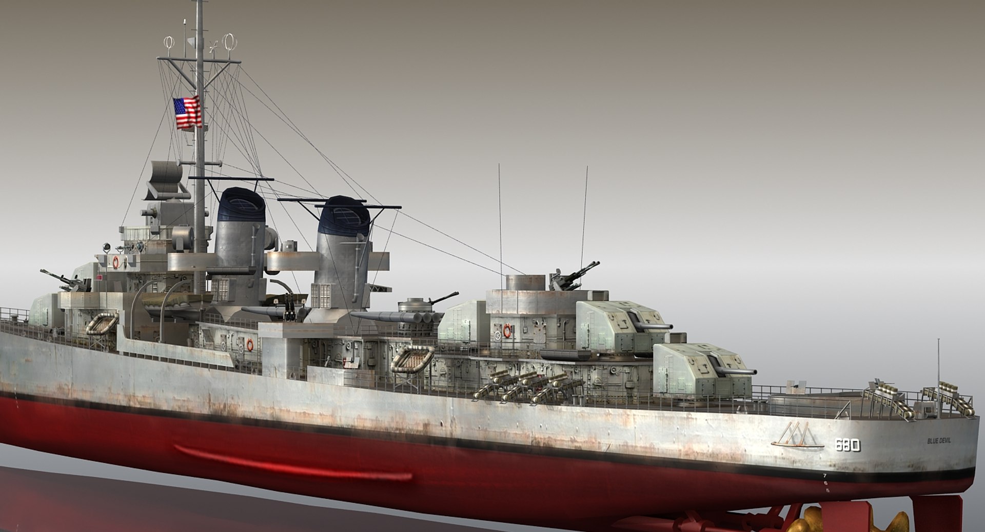 Uss melvin dd fletcher 3D - TurboSquid 1222388