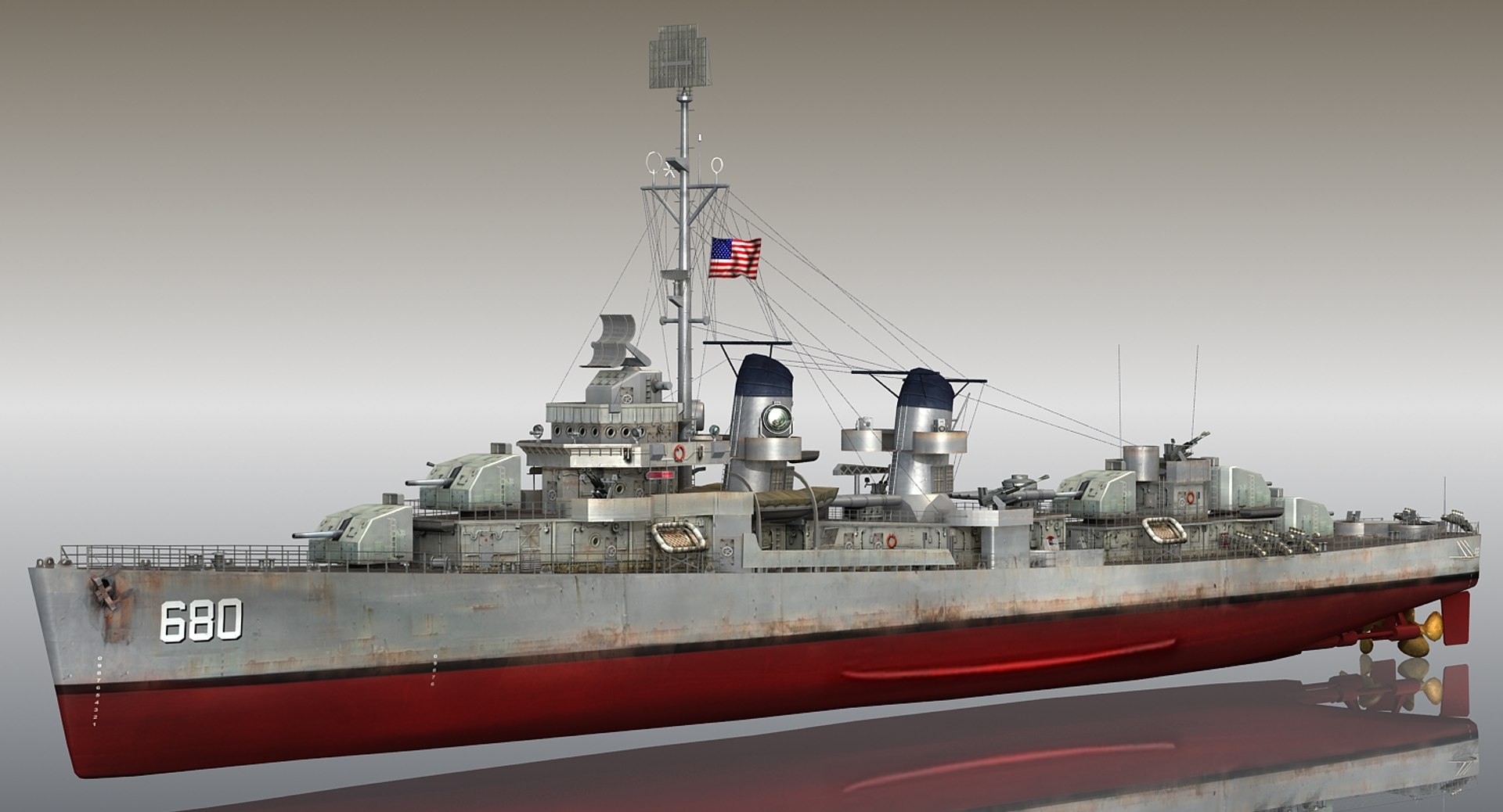 Uss Melvin Dd Fletcher 3D - TurboSquid 1222388