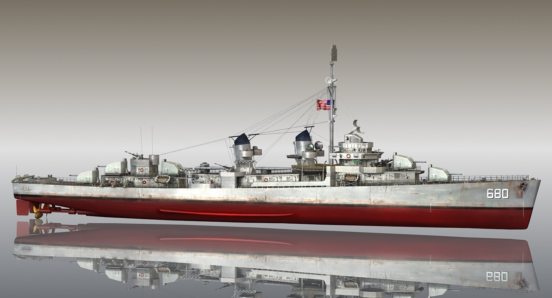 Uss melvin dd fletcher 3D - TurboSquid 1222388