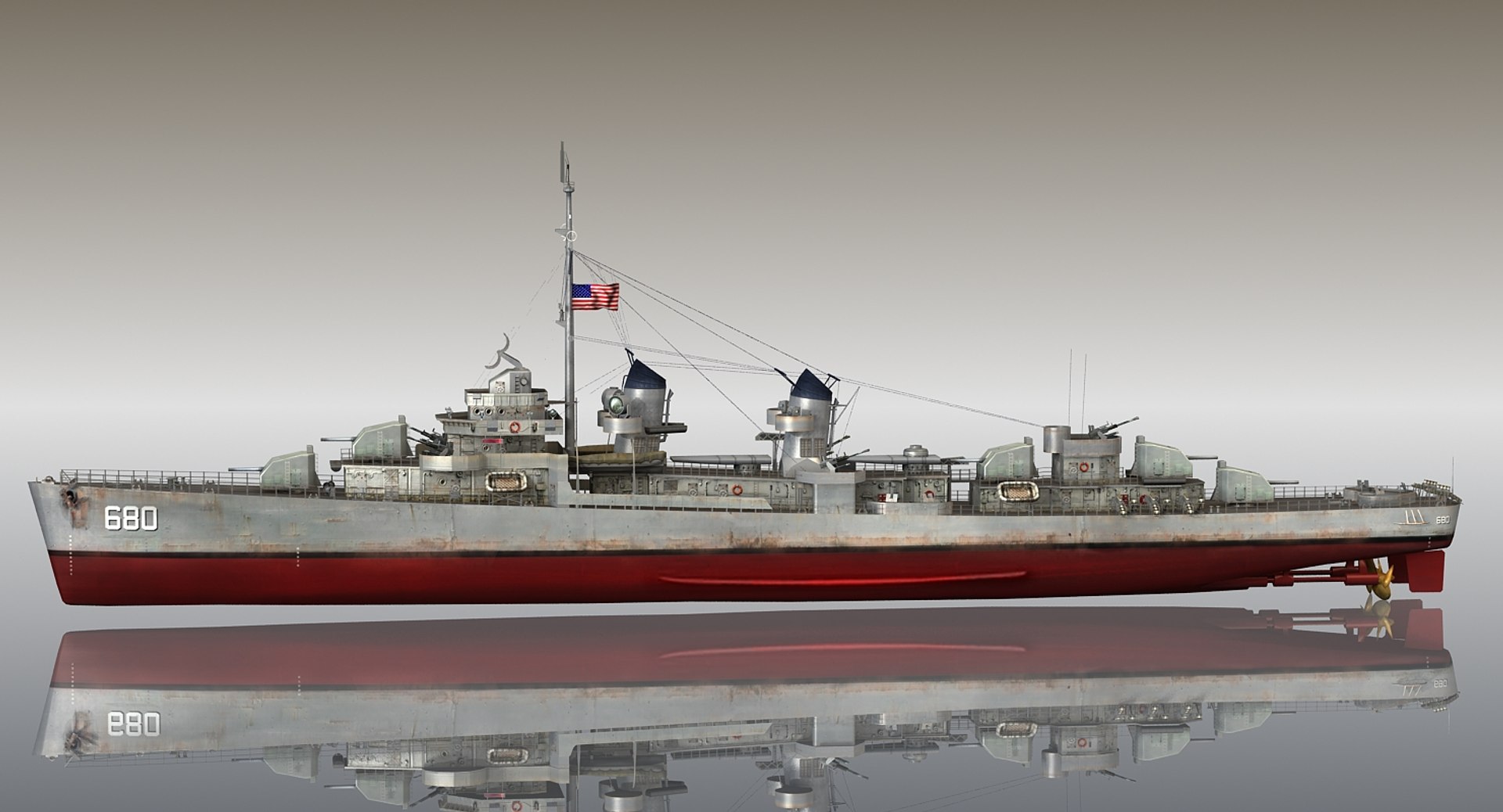 Uss Melvin Dd Fletcher 3D - TurboSquid 1222388