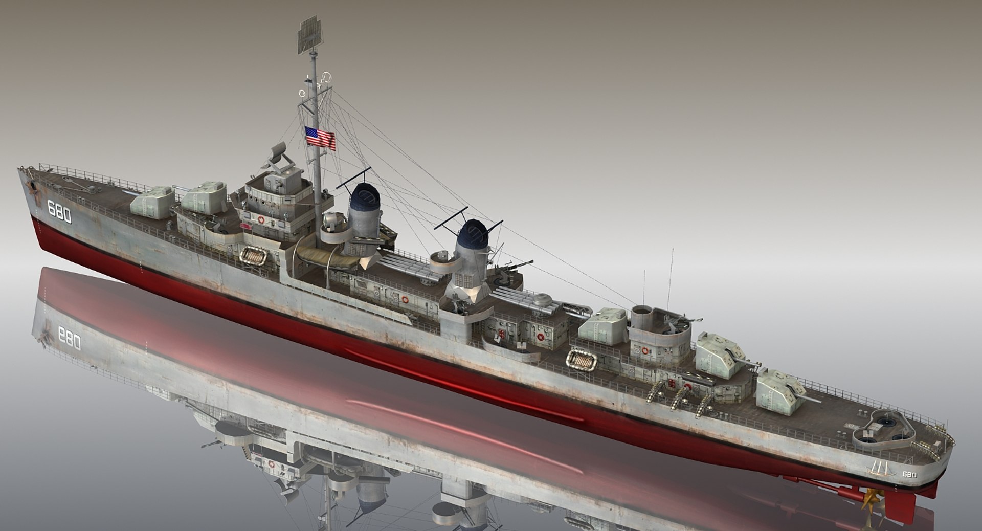 Uss melvin dd fletcher 3D - TurboSquid 1222388