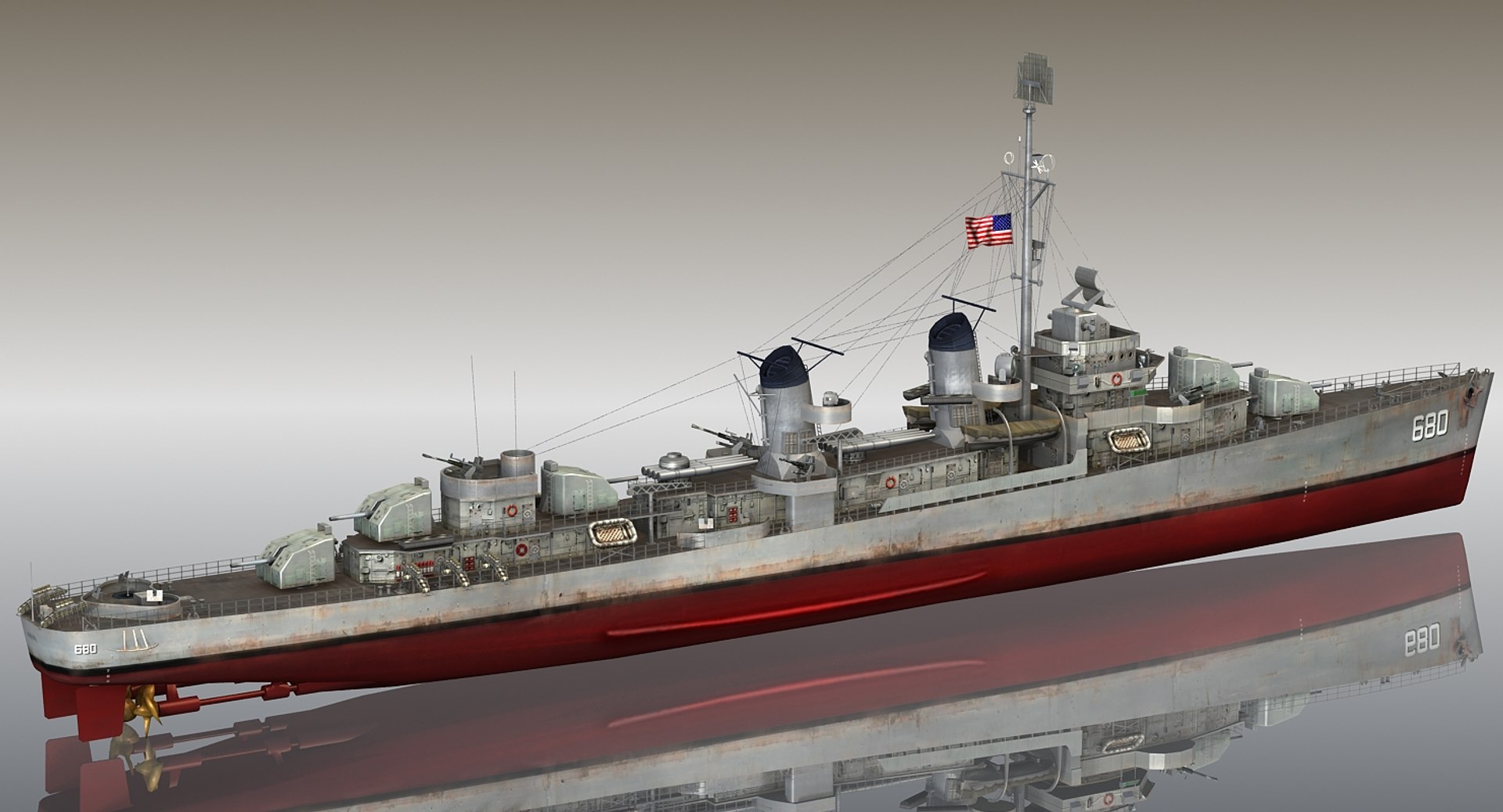 Uss melvin dd fletcher 3D - TurboSquid 1222388