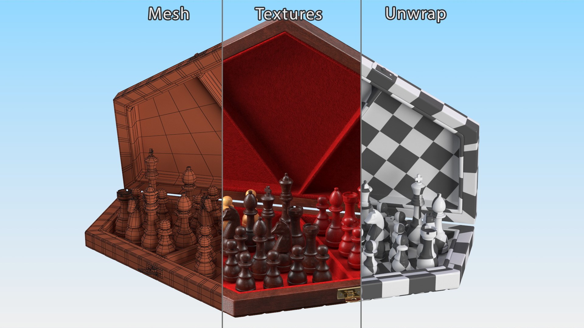 3D Three Player Chess Set Open - TurboSquid 2025446