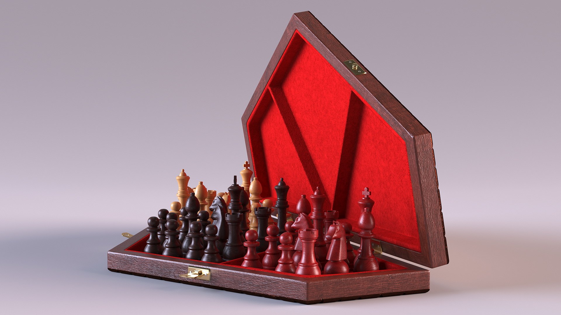 3D Three Player Chess Set Open - TurboSquid 2025446