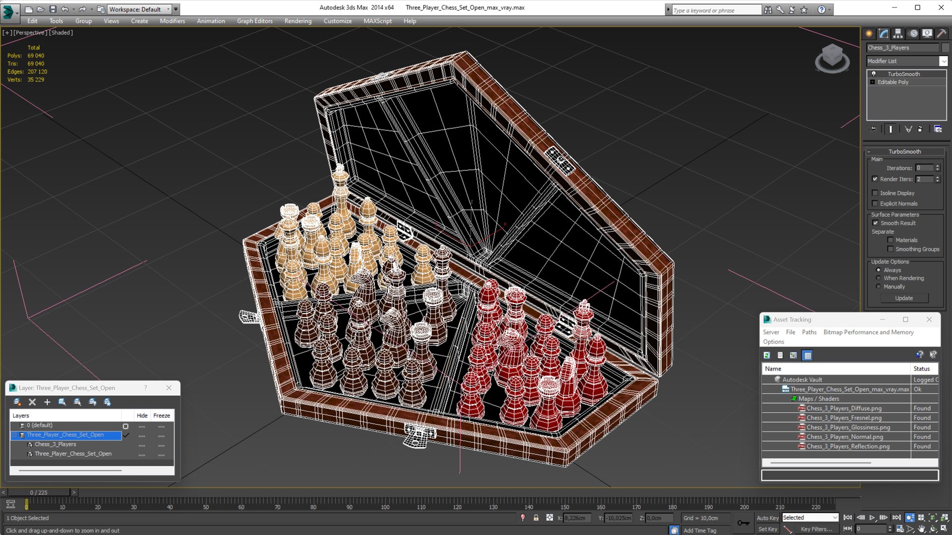 3D Three Player Chess Set Open - TurboSquid 2025446