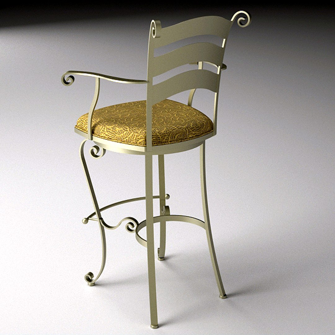3d Model Metal Bar Stool Chair