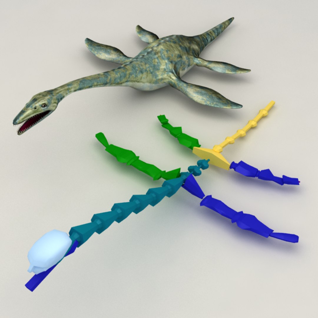 3d Plesiosaurus Rigged Model