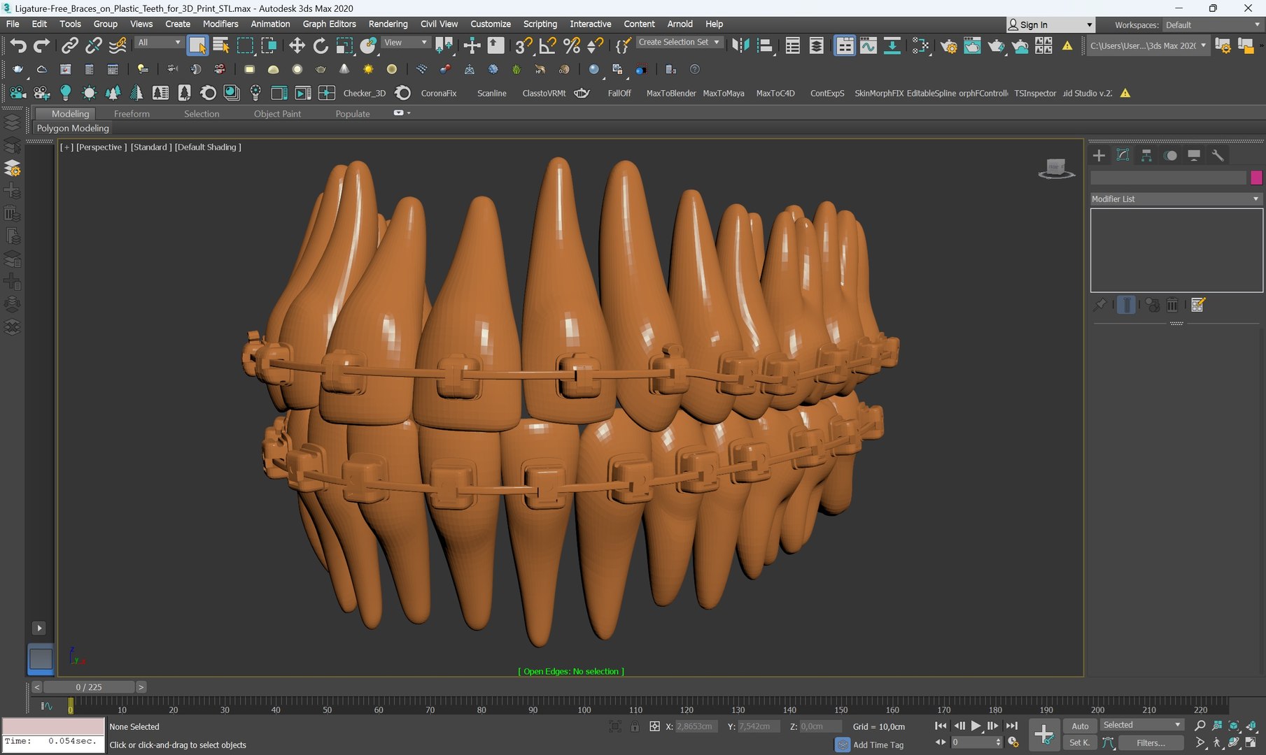 Ligature-Free Braces On Plastic Teeth For 3D Print 3D Model ...